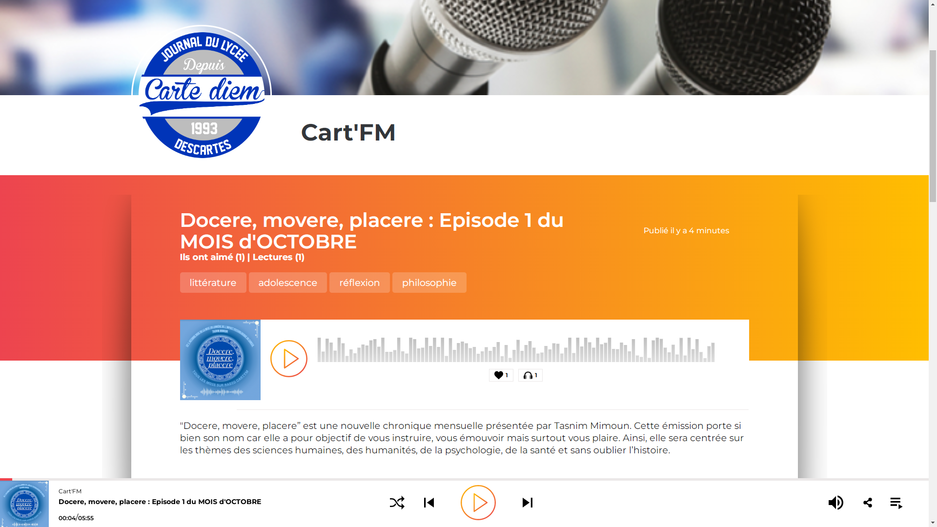 « Docere, movere, placere » : la nouvelle émission Web Radio mensuelle ...